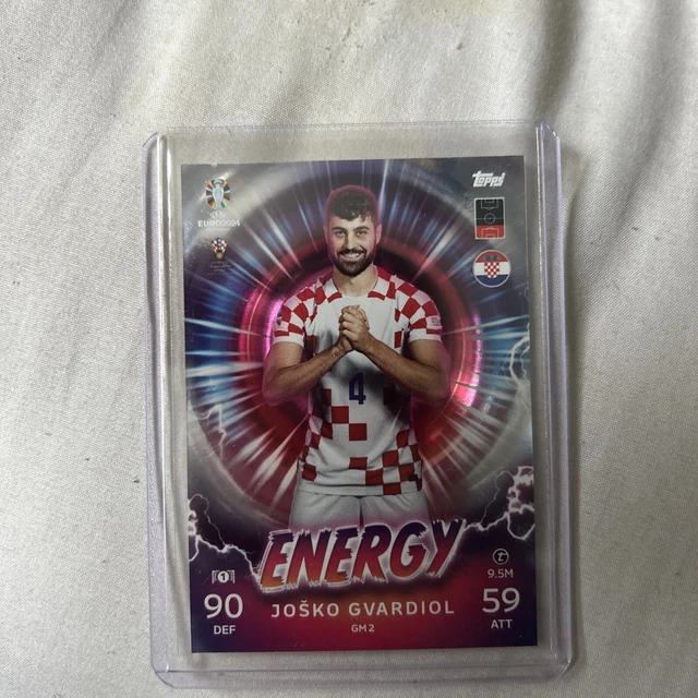 TOPPS MATCH ATTAX EURO 2024 ENERGY Rare Josko Gvardiol Trading Card NM ...