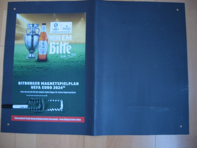 BITBURGER MAGNETSPIELPLAN UEFA EM 2024,51x37cm, mit Stift und 19 ...