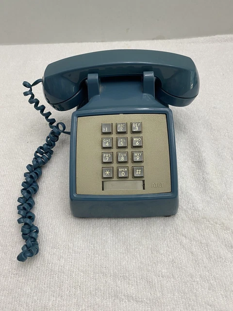 VINTAGE TEAL WESTERN Electric Bell System Touch Tone Desk Phone ...