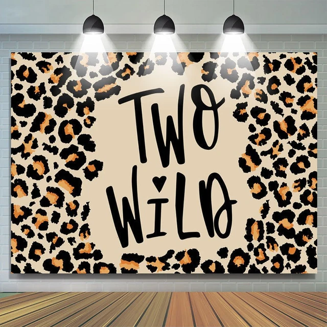 TWO WILD LEOPARD Grain Happy 2Nd Birthday Backdrop $37.87 - PicClick AU