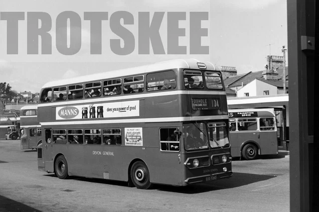 LARGER NEGATIVE DEVON General Leyland Atlantean Wk 528 EOD528D Paignton ...