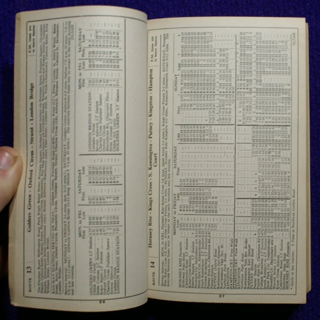 LONDON TRANSPORT CENTRAL Buses Bus Timetable Map Fares Summer 1964 £25. ...