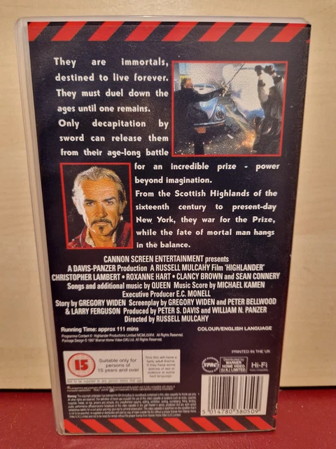 HIGHLANDER - CHRISTOPHER Lambert - PAL VHS Video Tape (T332) £1.99 ...
