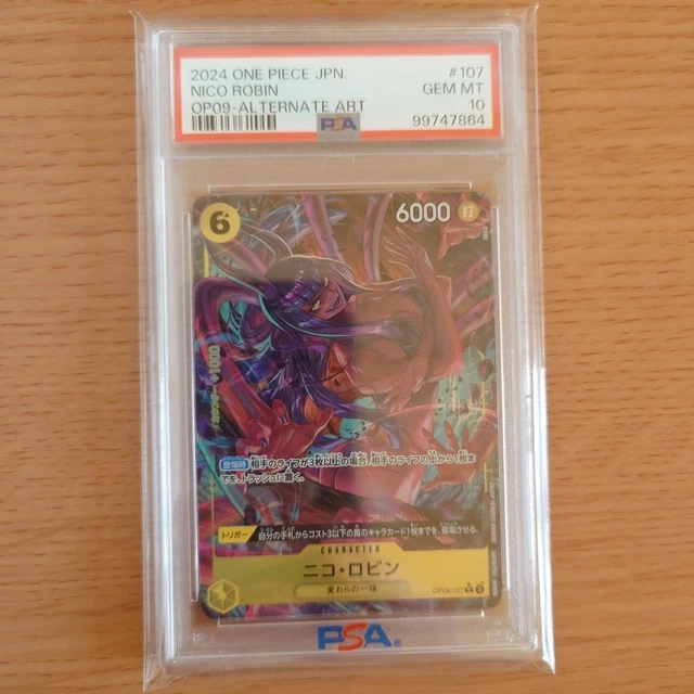ONE PIECE CARD Nico Robin R Parallel PSA10 OP09-107 GEM MT Japanese EUR ...