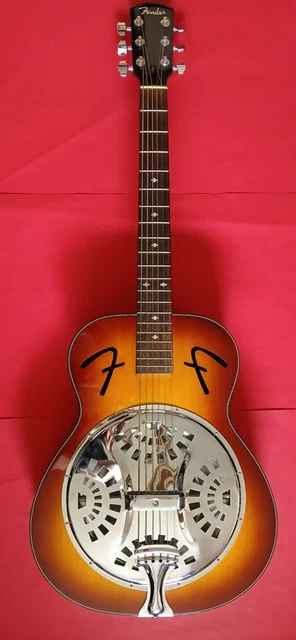 FENDER RESONATOR GUITAR Acoustic Electric - with gig bag tuner capo and ...