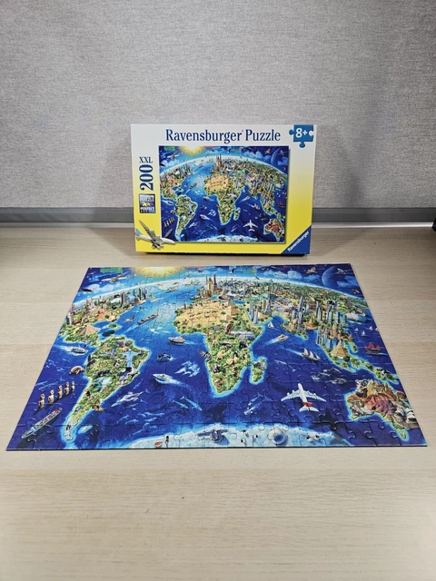 RAVENSBURGER JIGSAW PUZZLE World Landmarks Map XXL 200 Pieces 2017 £8. ...