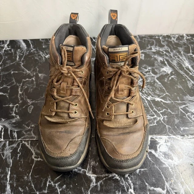 ARIAT TERRAIN HIKING Boots Mens 11EE Brown Leather Lace Up Work Shoes ...