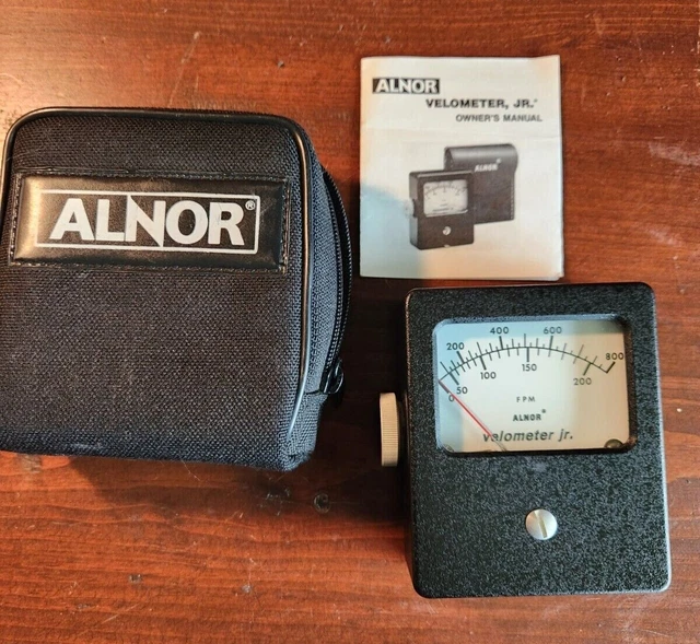 VINTAGE ALNOR VELOMETER Jr. Air Velocity Meter with Case 0-200FPM Type ...