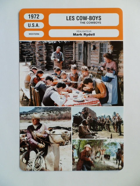 CARTE FICHE CINEMA 1972 LES COW BOYS John Wayne Roscoe Lee Browne Bruce ...