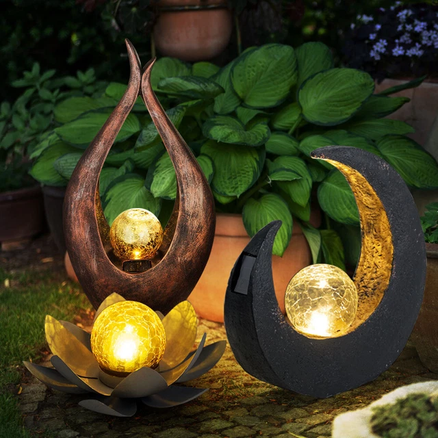 3ER SET LED Solare Luci Esterno Vetro Sfera Garten Lampade Lotosblume ...