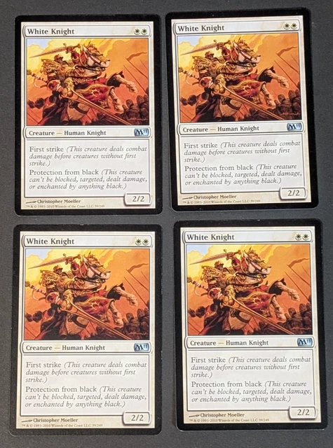 MTG CARD - 4x White Knight - Magic Core Set 2011 (M11) - LP/MP - Magic ...
