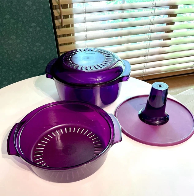 TUPPERWARE MICROWAVE STACK Cooker Starter Set Purple Jewel Tone $38.83 ...