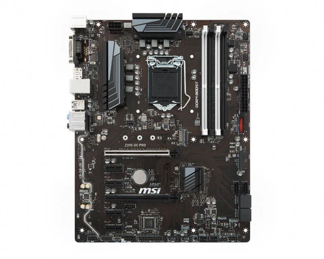 MSI Z370 OC Pro Motherboard Intel Z370 LGA1151 DDR4 ATX M.2 PS/2 DVI-D ...
