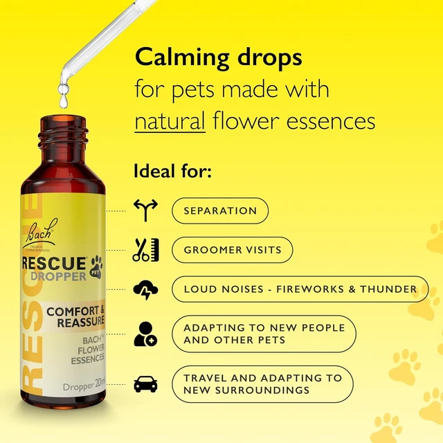 RESCUE REMEDY PET Dropper 20ml, Separation, Travel, Noise Calming for ...