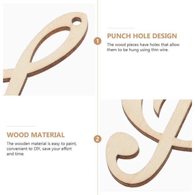 10 PCS BLANK Wood Ornaments Wooden Music Notes Small Craft Decor $16.82 ...