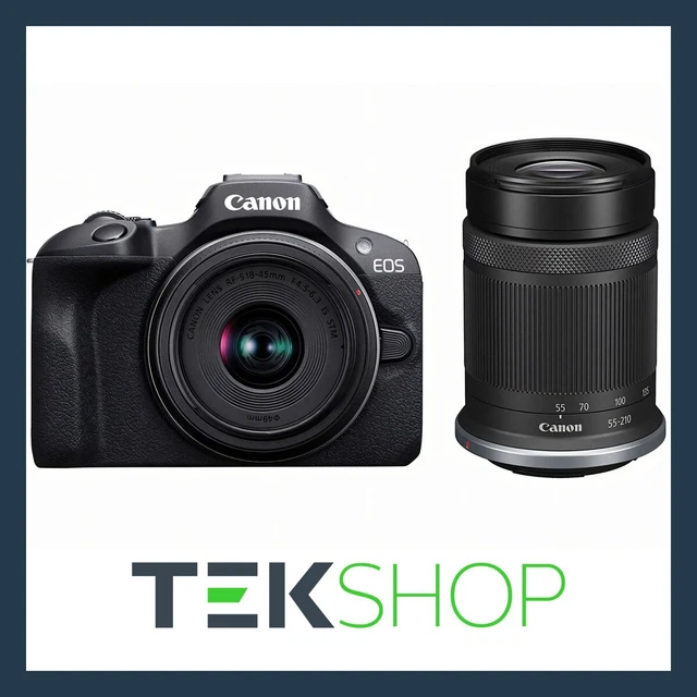 CANON EOS R100 APS-C Mirrorless Crop Camera RFS 18-45mm & STM 55-210mm ...