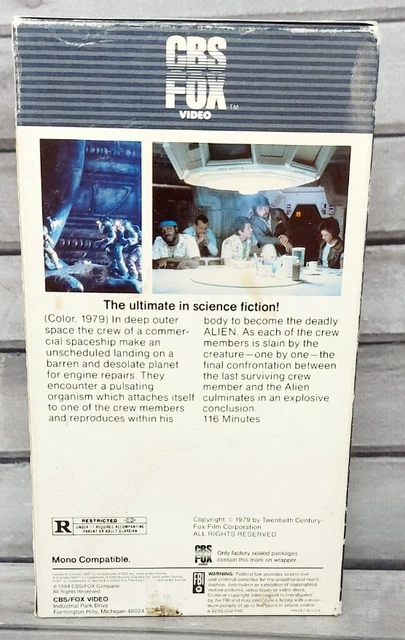 ALIEN (VHS, 1984) CBS Fox Sci-Fi Horror Ridley Scott Sigourney Weaver ...