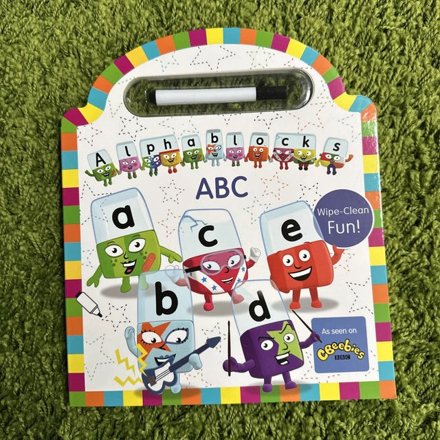 CBEEBIES ALPHABLOCKS WIPE Clean Book Letter Sounds Reading Programme ...