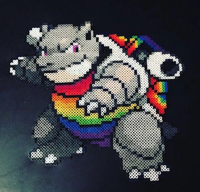 POKEMON 8 BIT perler beads - Venosaur Black - perline Hama - Big ...