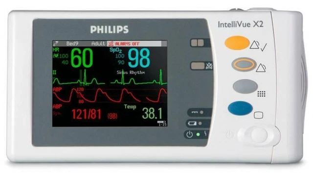 PHILIPS INTELLIVUE MP30 Patient Monitor w/ ETC02/ECG/NIBP/Masimo SP02 ...