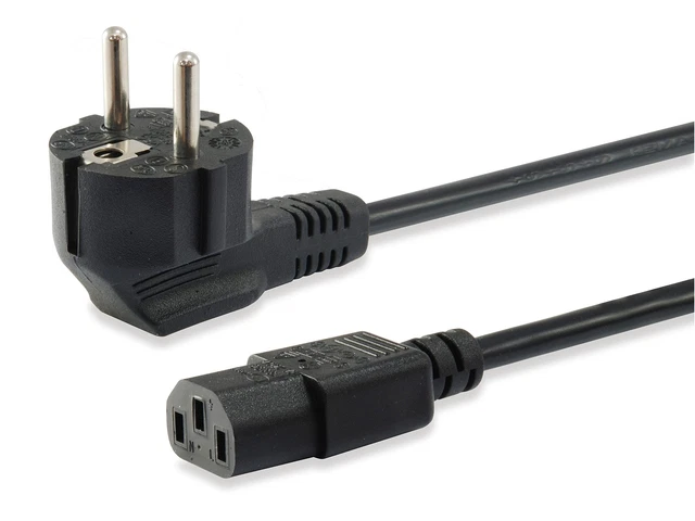 EQUIP IEC-STROMKABEL SCHUKO -> C13 3m St/Bu schwar ACC NEW £18.02 ...