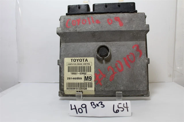 2009-2010 TOYOTA COROLLA Engine Control Unit ECU 8966102M90 Module 654 ...