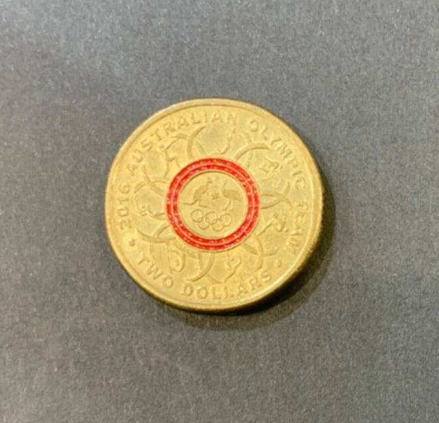 AUSTRALIAN: 2016 $2 Olympic Games Team Red Coloured Circulated Coin ...