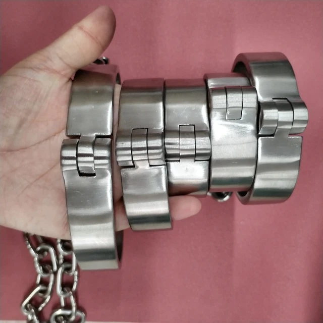 Heavy Duty Stainless Steel Bondage Handcuffs Ankle Cuffs Slave Neck 3897