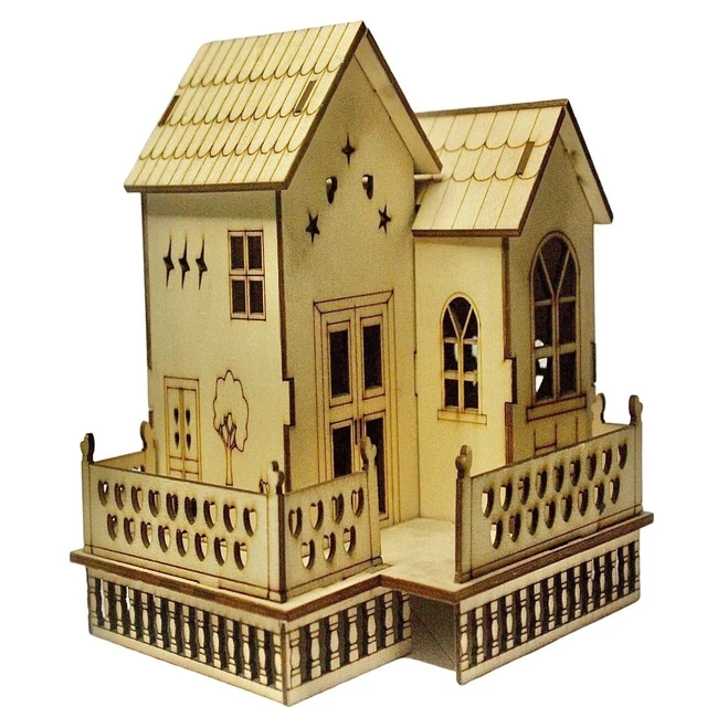 WOODEN CHIPBOARD DOLLS House with Light Weight for Children Gift £8.99 ...