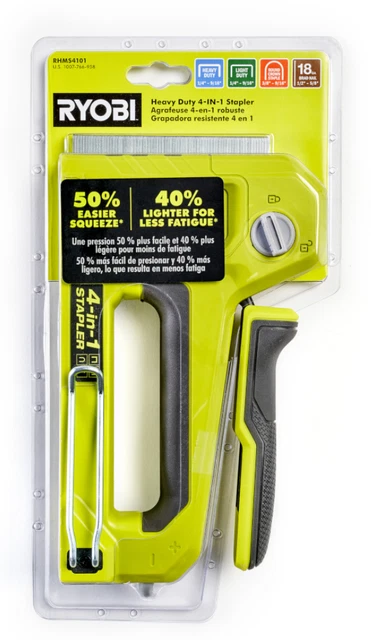RYOBI HEAVY DUTY 4-IN-1 Stapler TACKER STAPLE GUN 8/10/12MM UPHOLSTERY ...