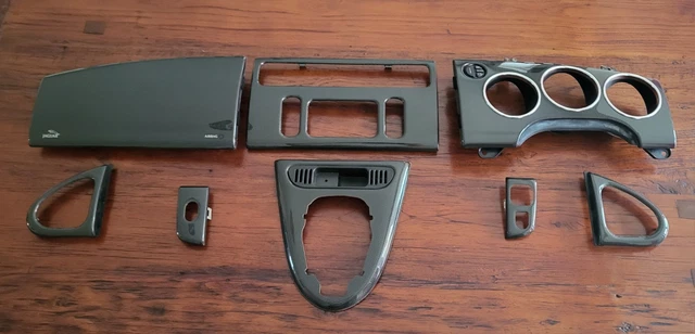 RARE JAGUAR XKR X100 XK8 Carbon Fibre Dash Trim/Veneer Set ( Sat Nav ...