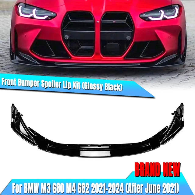 GLOSS BLACK FRONT Spoiler Lip Splitter Kit For BMW G80 M3 G82 M4 2021 ...