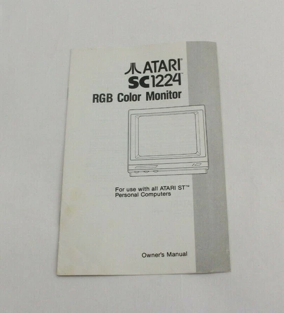 ATARI SC1224 COLOR Monitor Manual - Atari ST MANUAL ONLY $17.99 ...