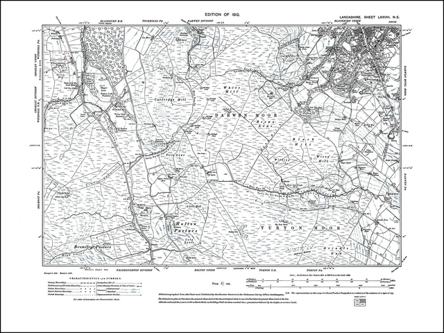 OLD MAP OF Darwen (SW), Lancashire 1912: 78NE repro £18.99 - PicClick UK