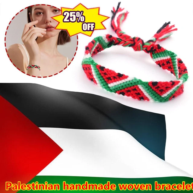 1X PALESTINIAN FLAG Bracelet Palestine Four Color Flag Handmade Woven ...