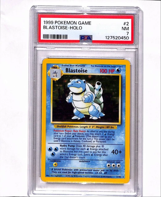 1999 POKEMON BASE Unlimited Blastoise - Holo . #2 PSA 7 $326.32 ...