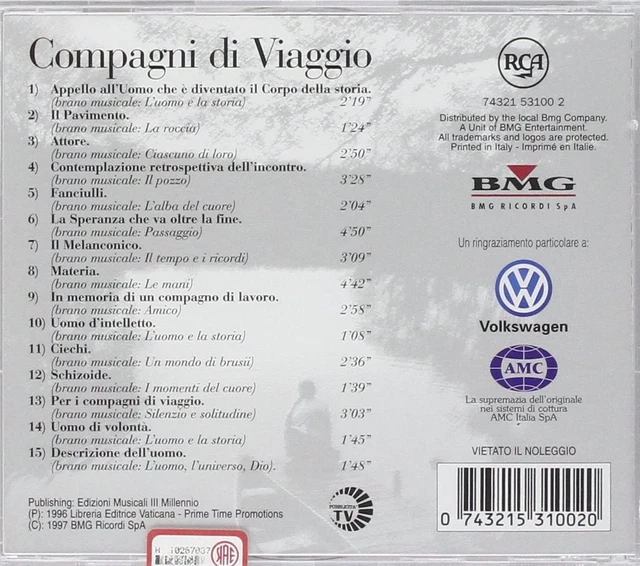 VITTORIO GASSMAN COMPAGNI Di Viaggi (CD) EUR 19,75 - PicClick FR
