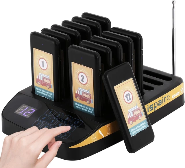 RESTAURANT PAGER SYSTEM Pagers for Restaurants Waiting Buzzers Wireless ...