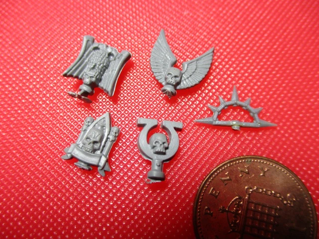 WARHAMMER 40K SPACE Marine Command Squad Standard Icons x4 Iron Halo ...
