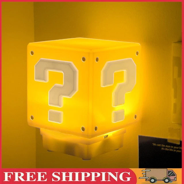 SUPER MARIO BROS Question Mark Block Night Light up Lamp Nintendo Bros ...