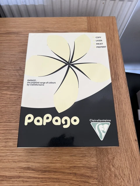 CLAIREFONTAINE PAPAGO PALE Yellow Copier Paper. 500 Sheets 80 Gm INKJET ...