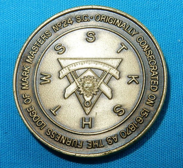 VINTAGE MASONIC MARK PENNY TOKEN FURNESS LODGE No 24 SCOTLAND EUR 1,15 ...