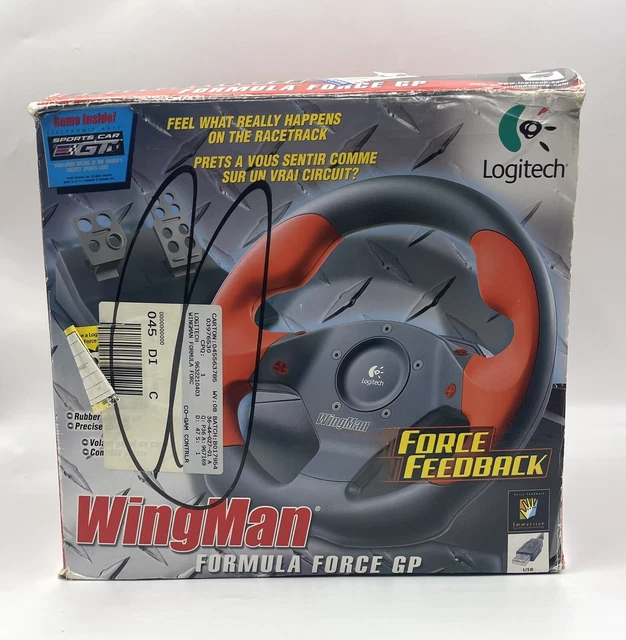 LOGITECH WINGMAN FORMULA Force GP USB Force Feedback Steering Wheel ...