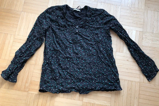 EDC ESPRIT SCHWARZE Bluse Damen mit tollen Muster Größe S Langarm Bluse ... EDC ESPRIT SCHWARZE Bluse Damen mit tollen Muster Größe S Langarm Bluse ...
