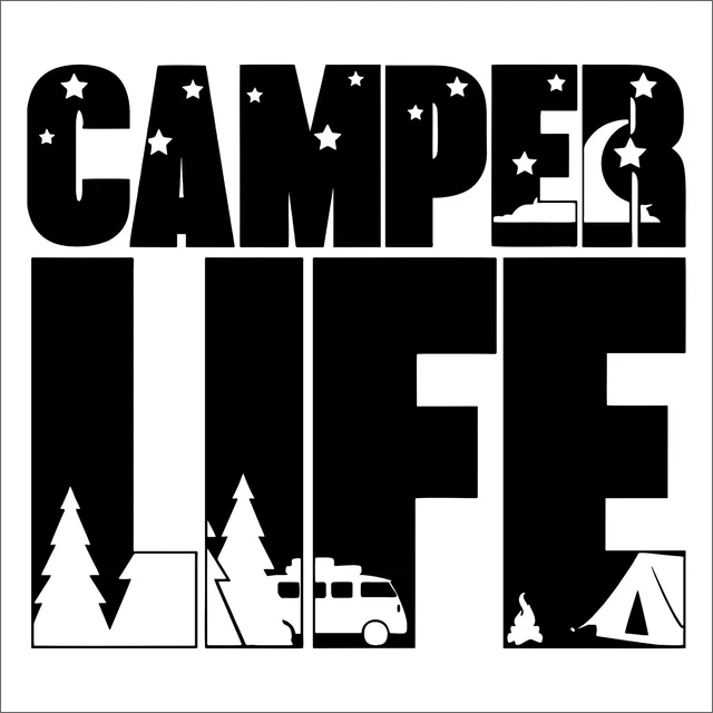 CAMPER LIFE VINYL Sticker Motorhome Camper Van Caravan Decal Graphic ...