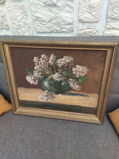 TABLEAU ANCIEN HUILE sur toile signé nature morte EUR 25,00 - PicClick FR