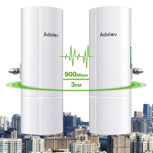 24V POE 5.8G 5KM Gigabit Ethernet Wireless Bridge WIFI CPE Internet ...