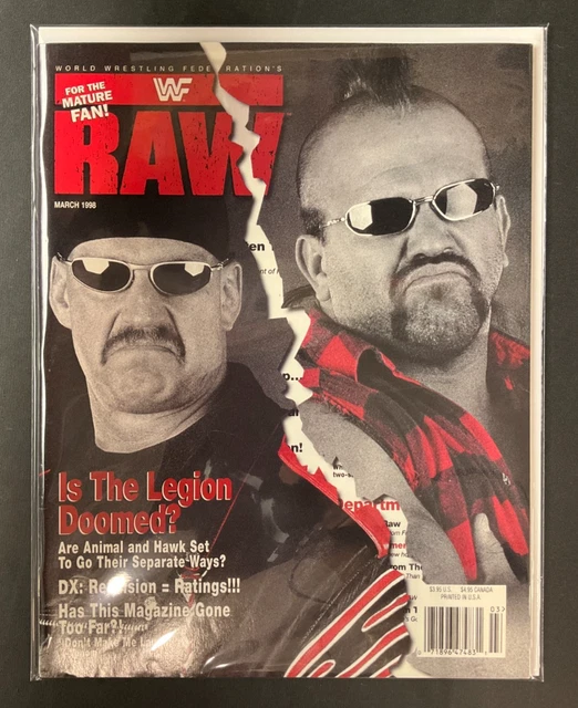 MARCH 1998 WWF Raw Wrestling Magazine w/Legion Of Doom WWE Animal ...