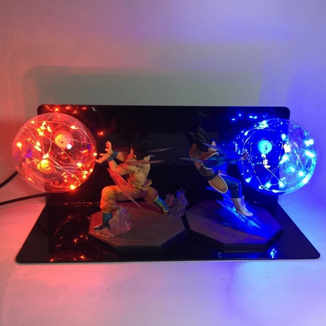RARE DRAGON BALL Z VEGETA & GOKU Figure Power Up LED Light Fighting ...