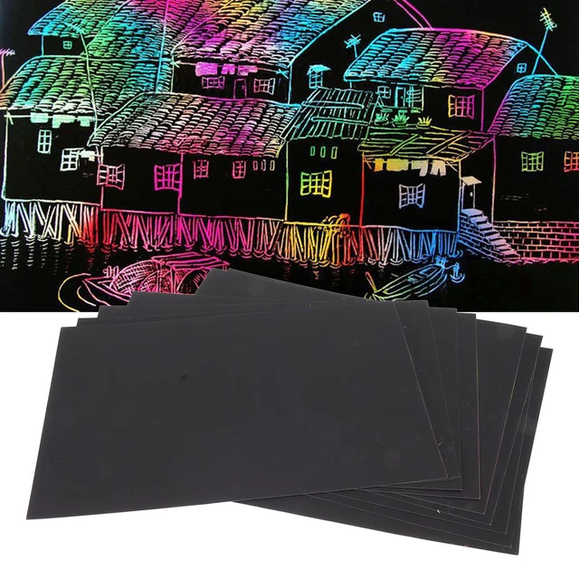 LOT DE 20 Feuilles De Papier à Gratter 16K Avec 4 Stylets Pour Enfants ...